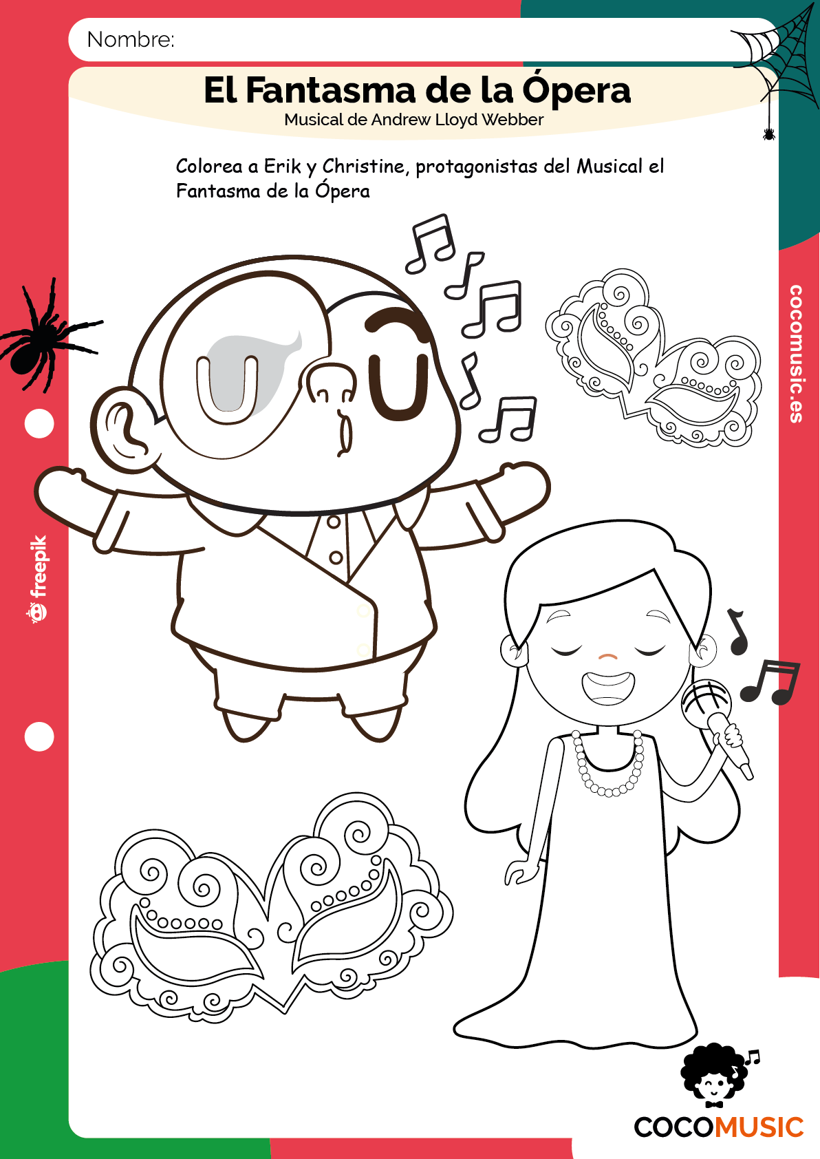 Fantasma de la Ópera para Niños – Colorear